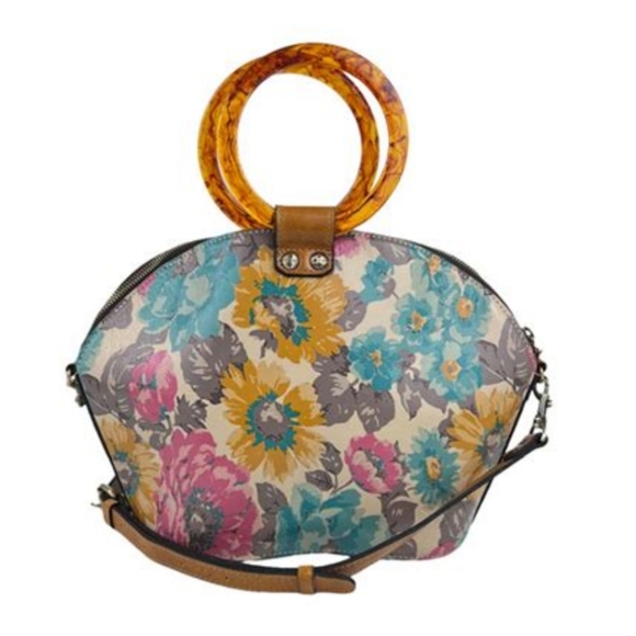 Bags | Patricia Nash Meldola Bag Leather Floral Print Tortoise Shell ...